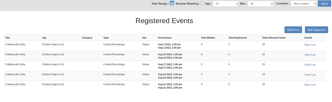Program Registration Made Easier with Community Calendar