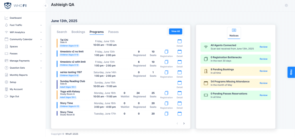WhoFi - Library and Community Space Intelligence Software