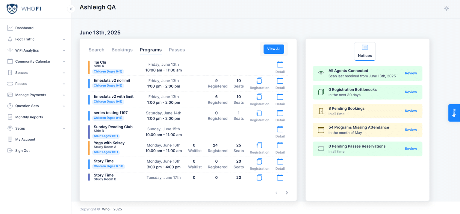 WhoFi - Library and Community Space Intelligence Software