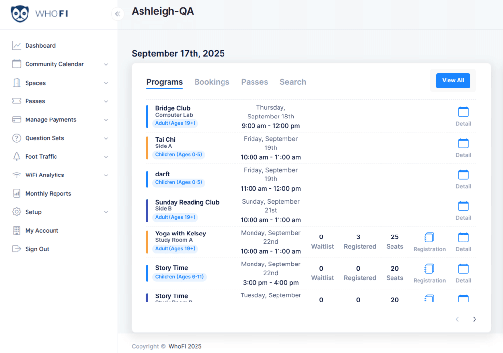 WhoFi - Library and Community Hub Software